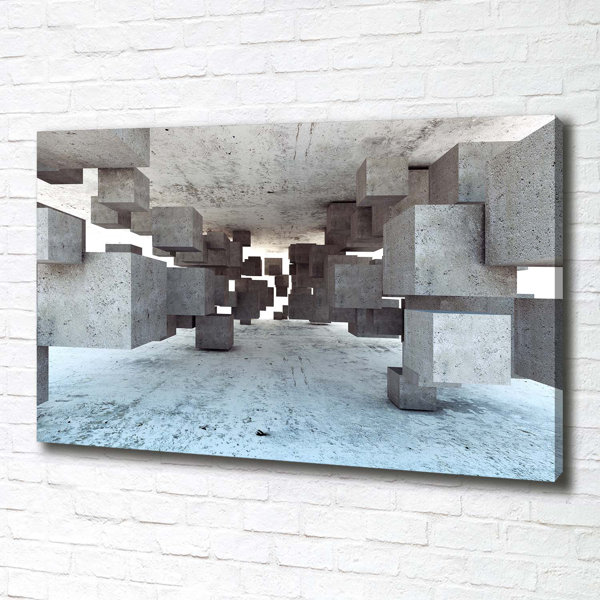 Williston Forge Cubes in Concrete - Kunstdrucke auf Leinwand | Wayfair.de